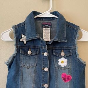 wildflower girl | Jackets & Coats | Girls Denim Vest W Patches | Poshmark